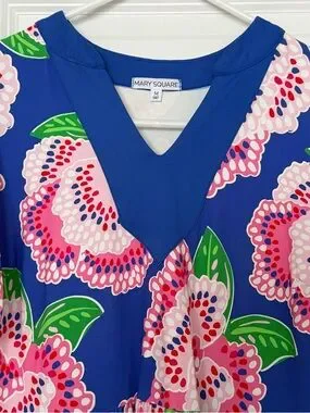 Mary Square | Dresses | Mary Square Riley Midi Dress Petal Tango Blue ...